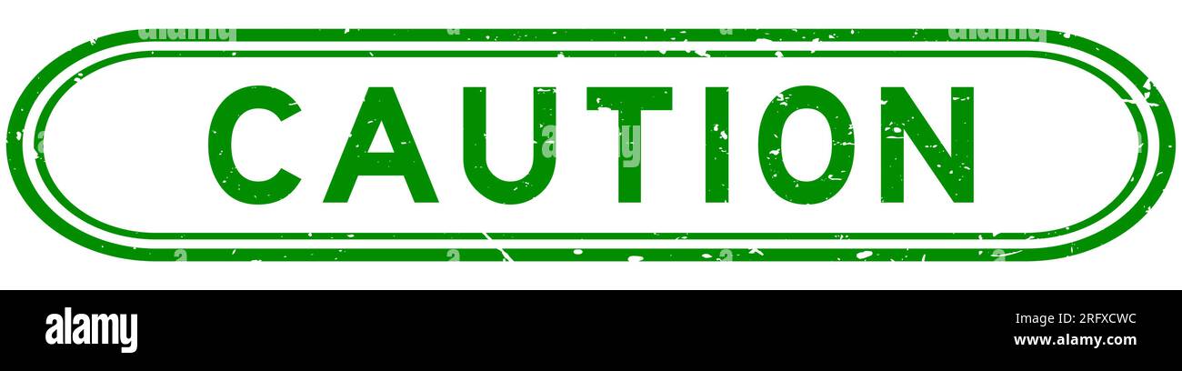 Grunge green caution word rubber seal stamp on white background Stock Vector Image & Art - Alamy
