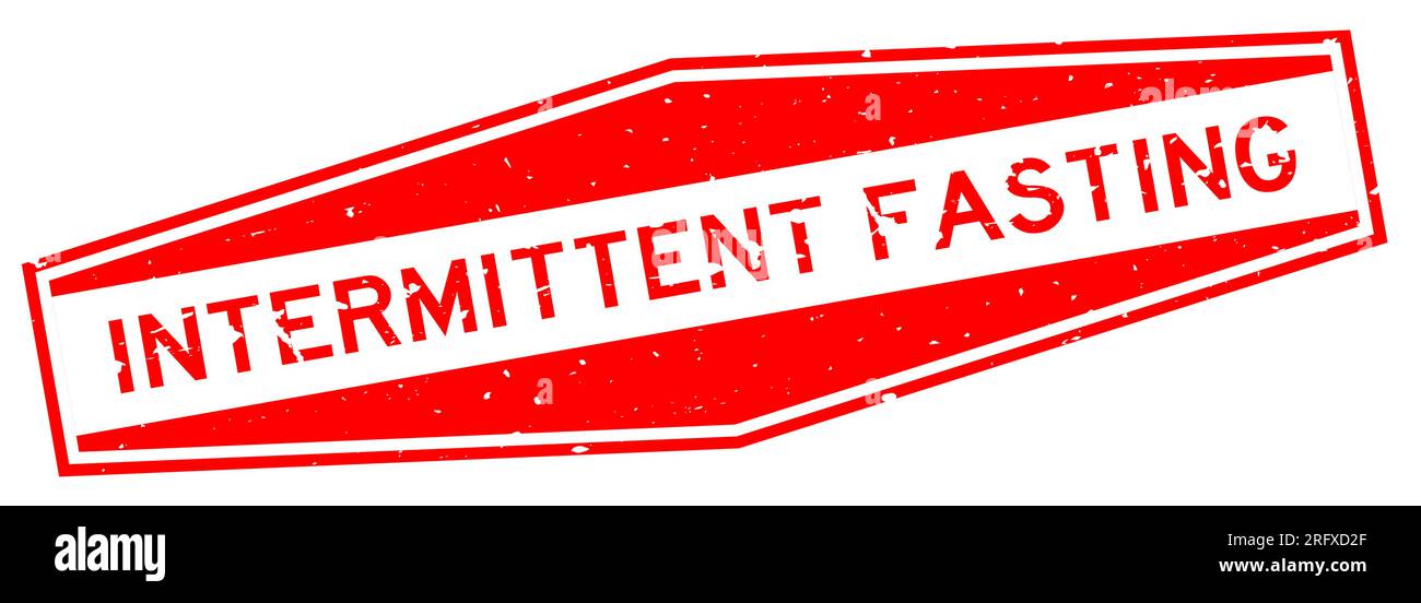 Grunge red intermittent fasting word hexagon rubber seal stamp on white background Stock Vector ...