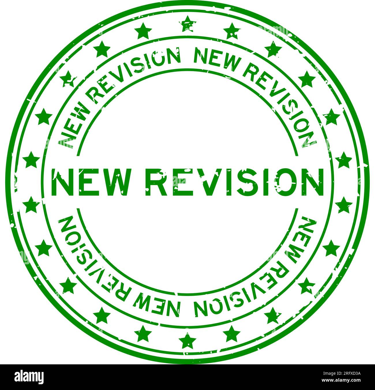 Grunge green new revision word round rubber seal stamp on white background Stock Vector Image ...
