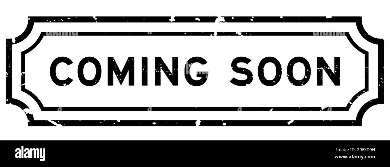 Grunge black coming soon word rubber seal stamp on white background ...