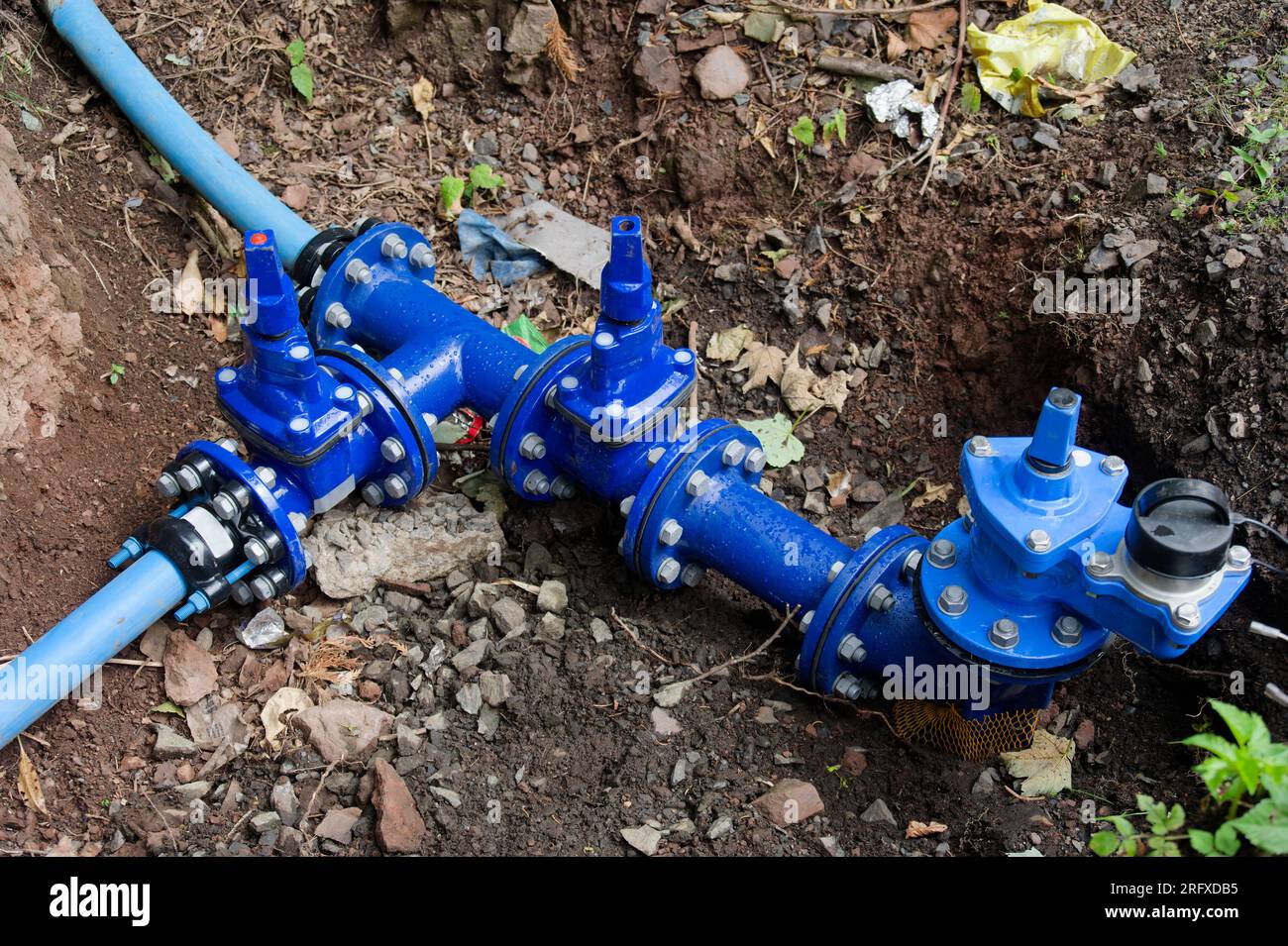 Incoming water meter valve arrangement to supply new building Stock ...