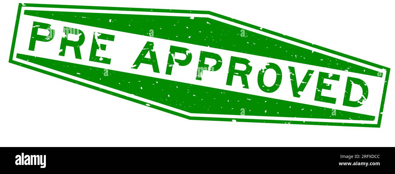 Grunge green pre approved word hexagon rubber seal stamp on white background Stock Vector Image ...