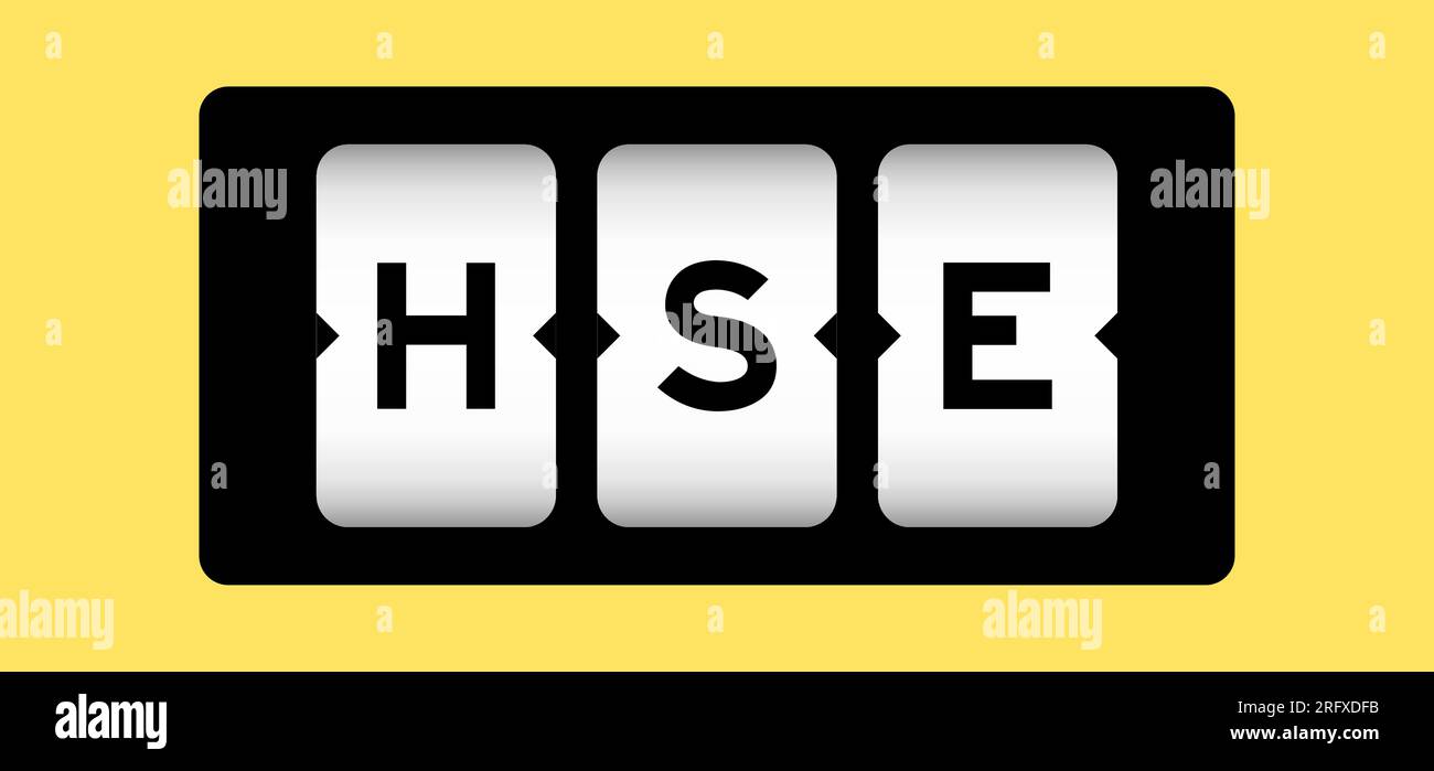 Black color in word HSE (Abbreviation of Health, safety, environment ...