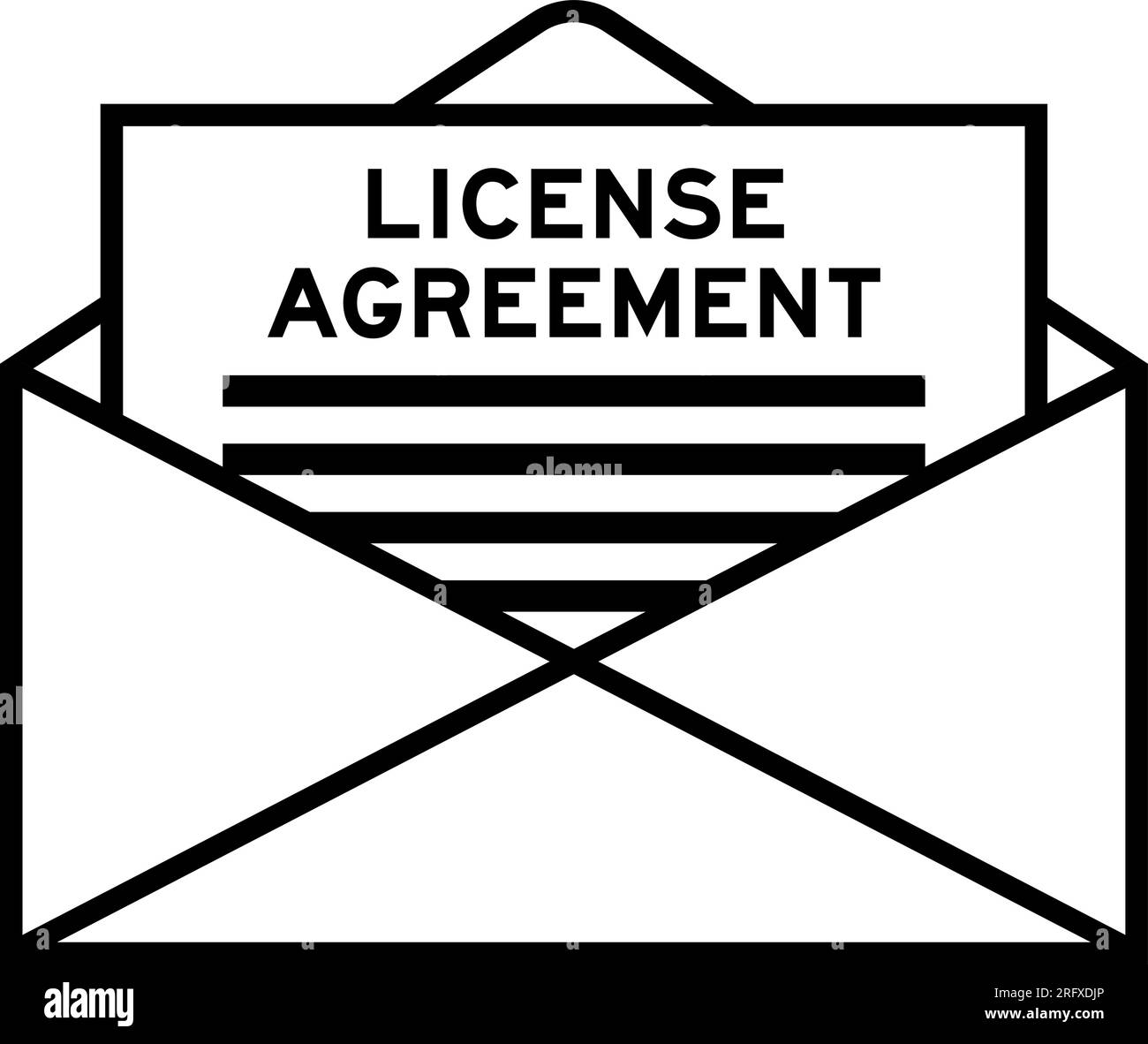 Envelope and letter sign with word license agreement as the headline ...