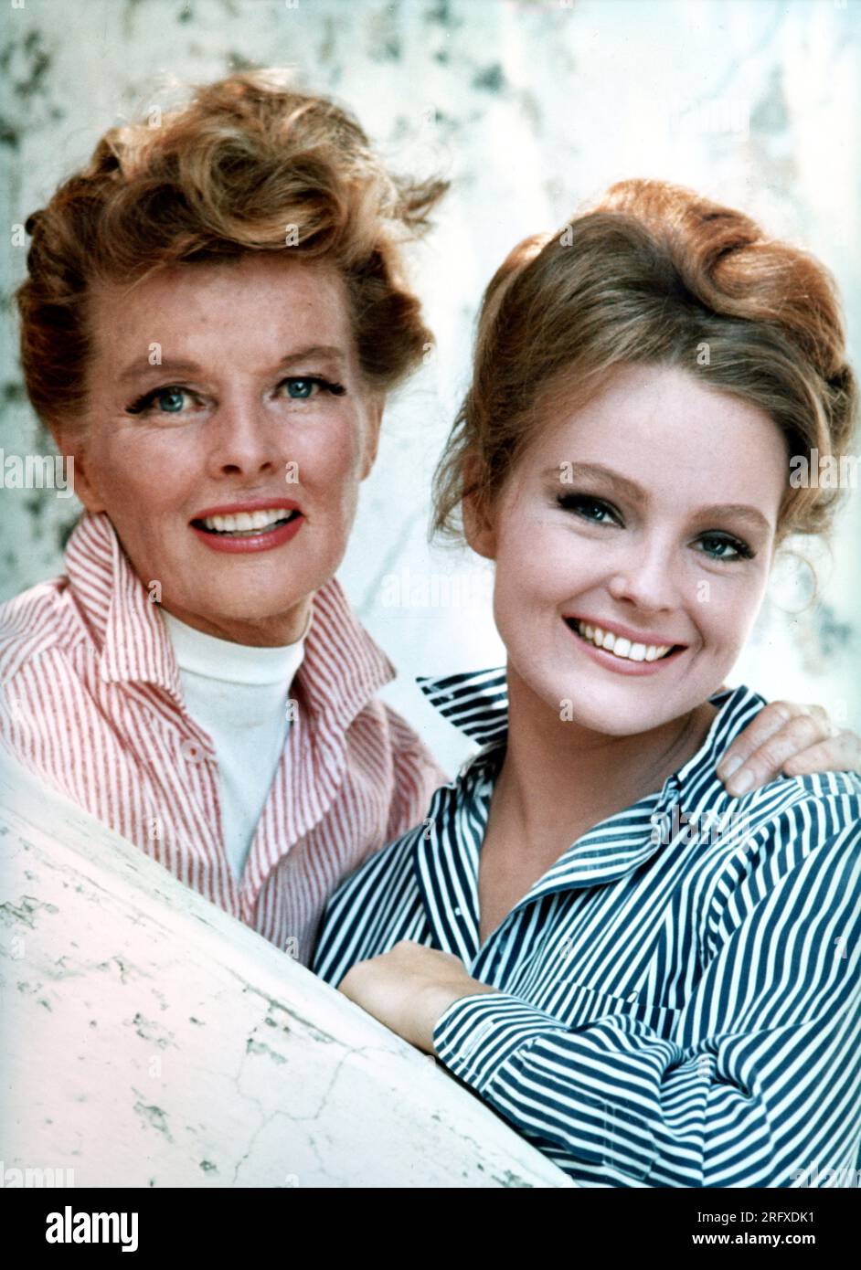 KATHARINE HEPBURN and her niece KATHARINE HOUGHTON candid colour ...