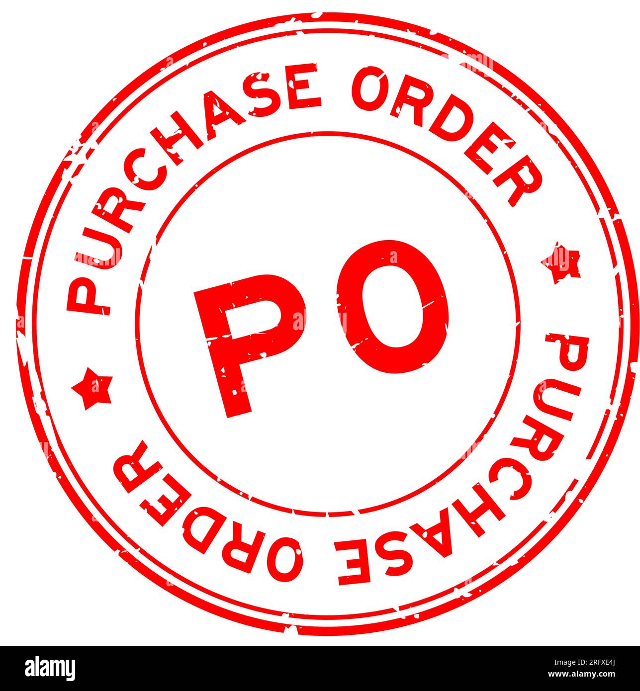 Grunge red PO purchase order word round rubber seal stamp on white background Stock Vector Image ...