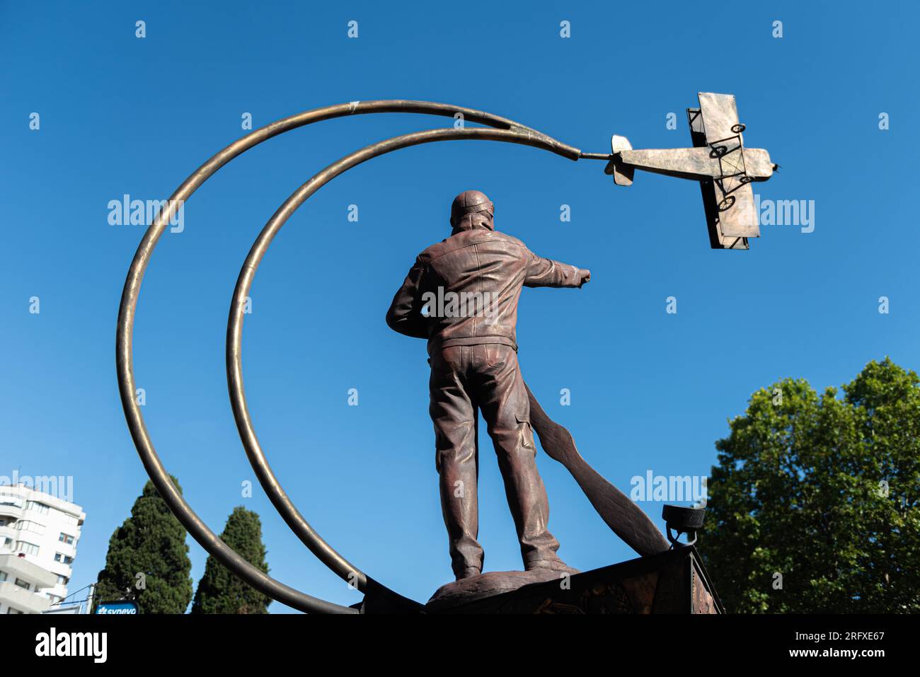 ISTANBUL, TURKEY - JULY 29, 2023: Vecihi Hurkus monument on Kadikoy ...