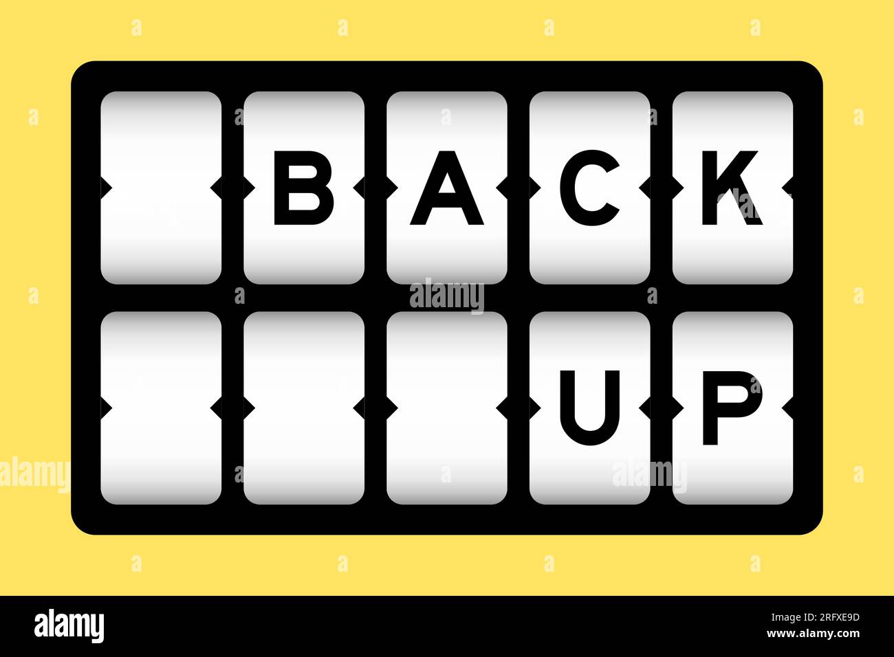 Black color in word back up on slot banner with yellow color background ...