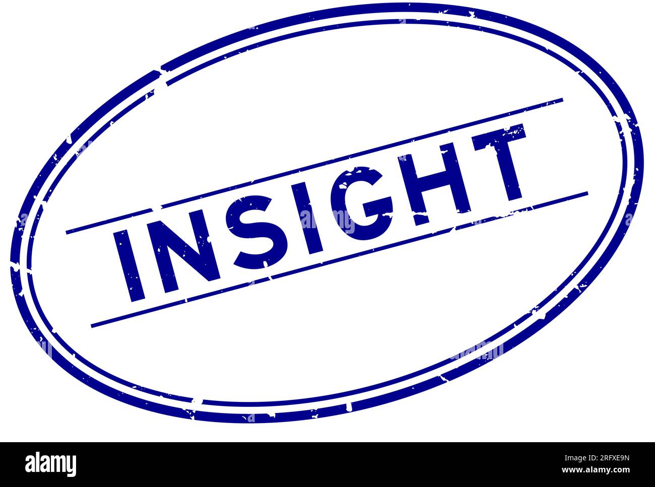 Grunge blue insight word oval rubber seal stamp on white background ...