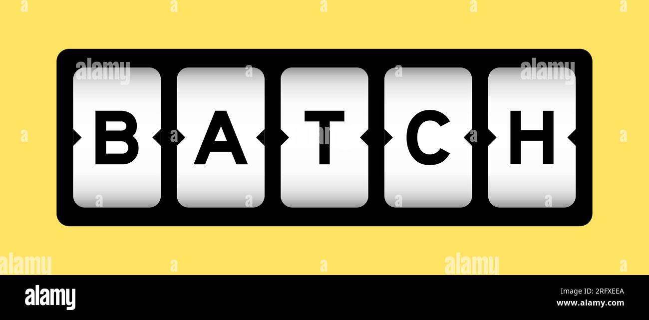 Black color in word batch on slot banner with yellow color background ...