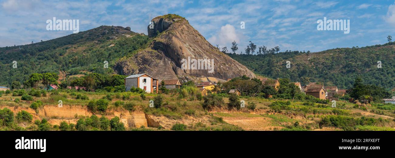 Panoramic view of Madagascar landscape on the way to Andasibe Stock ...