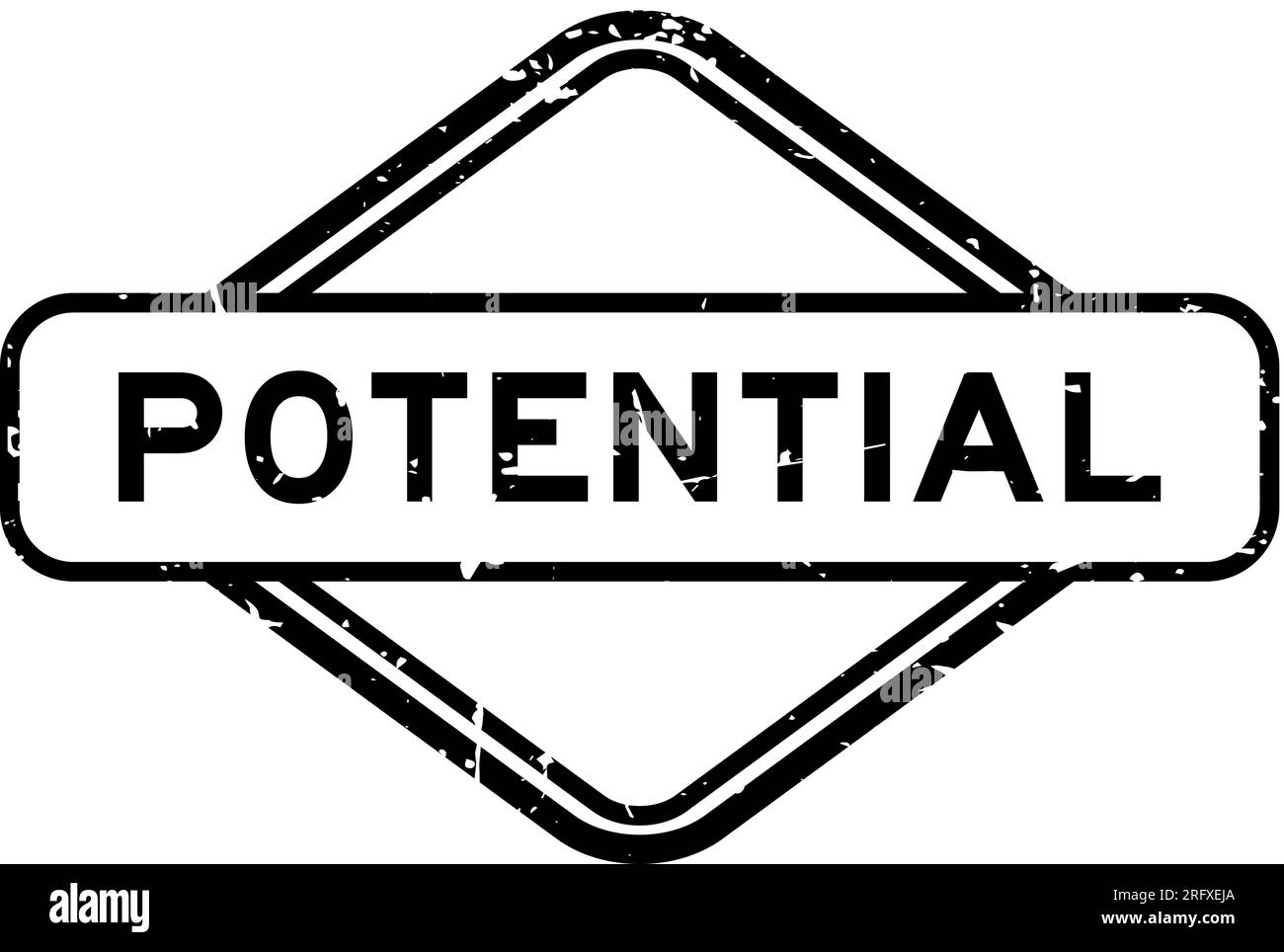 Grunge black potential word rubber seal stamp on white background Stock ...
