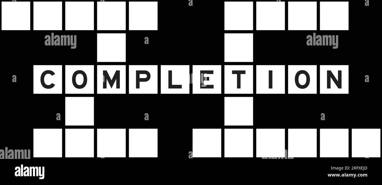 Alphabet letter in word completion on crossword puzzle background Stock ...