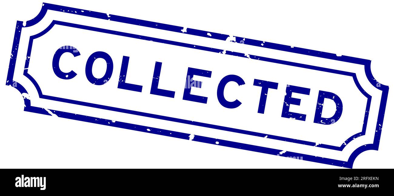Grunge blue collected word rubber seal stamp on white background Stock ...