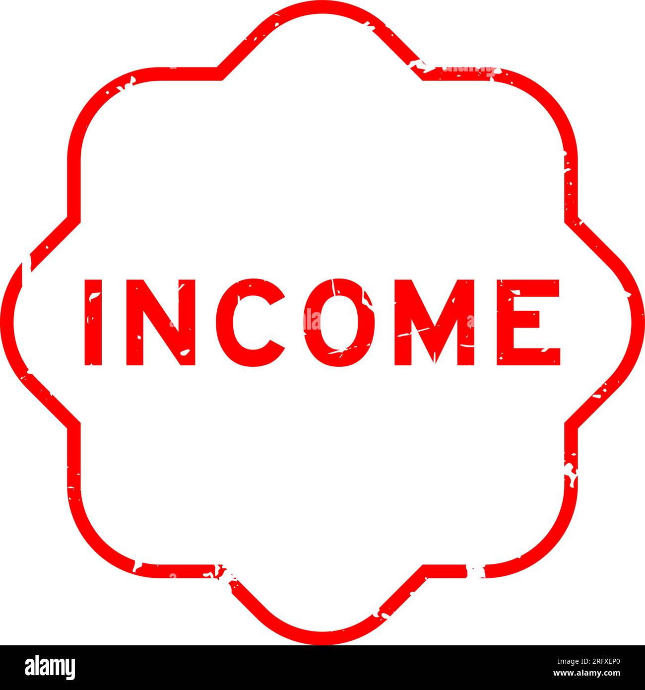 Grunge red income word round seal stamp on white background Stock ...