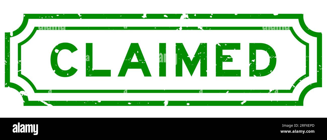 Grunge green claimed word rubber seal stamp on white background Stock ...