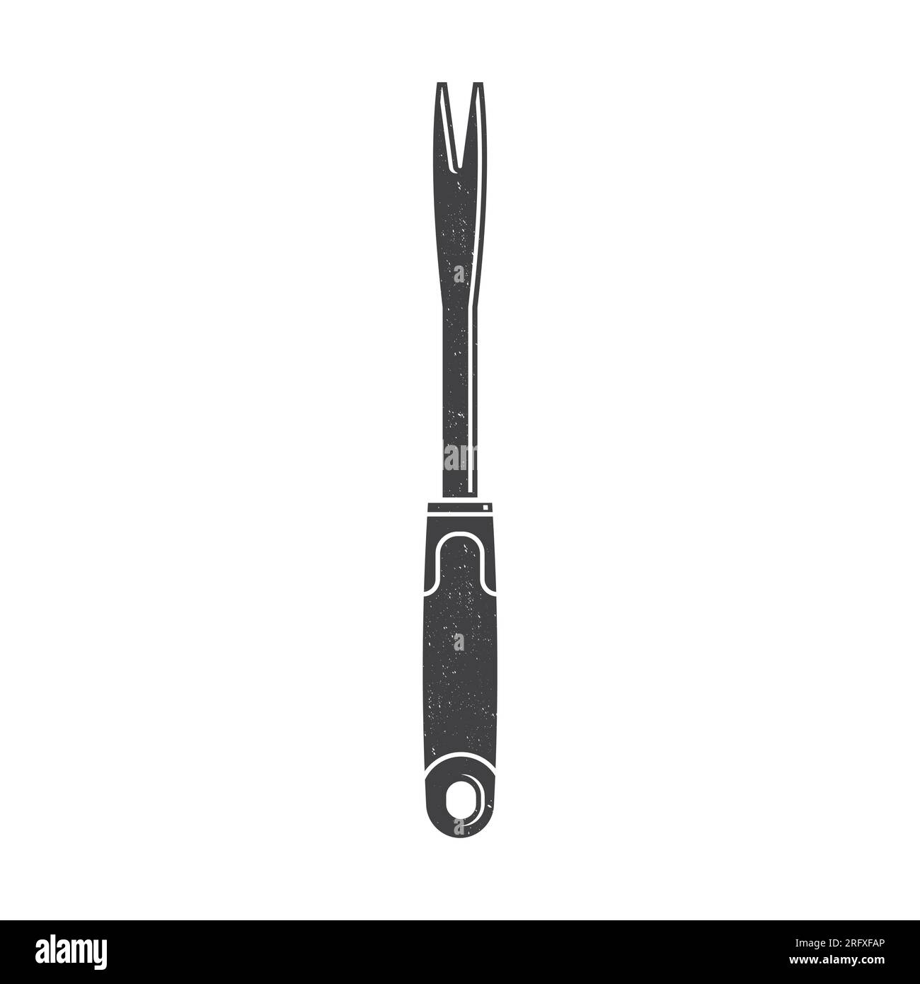 Hand weeder icon silhouette isolated on white. Vector illustration. For ...