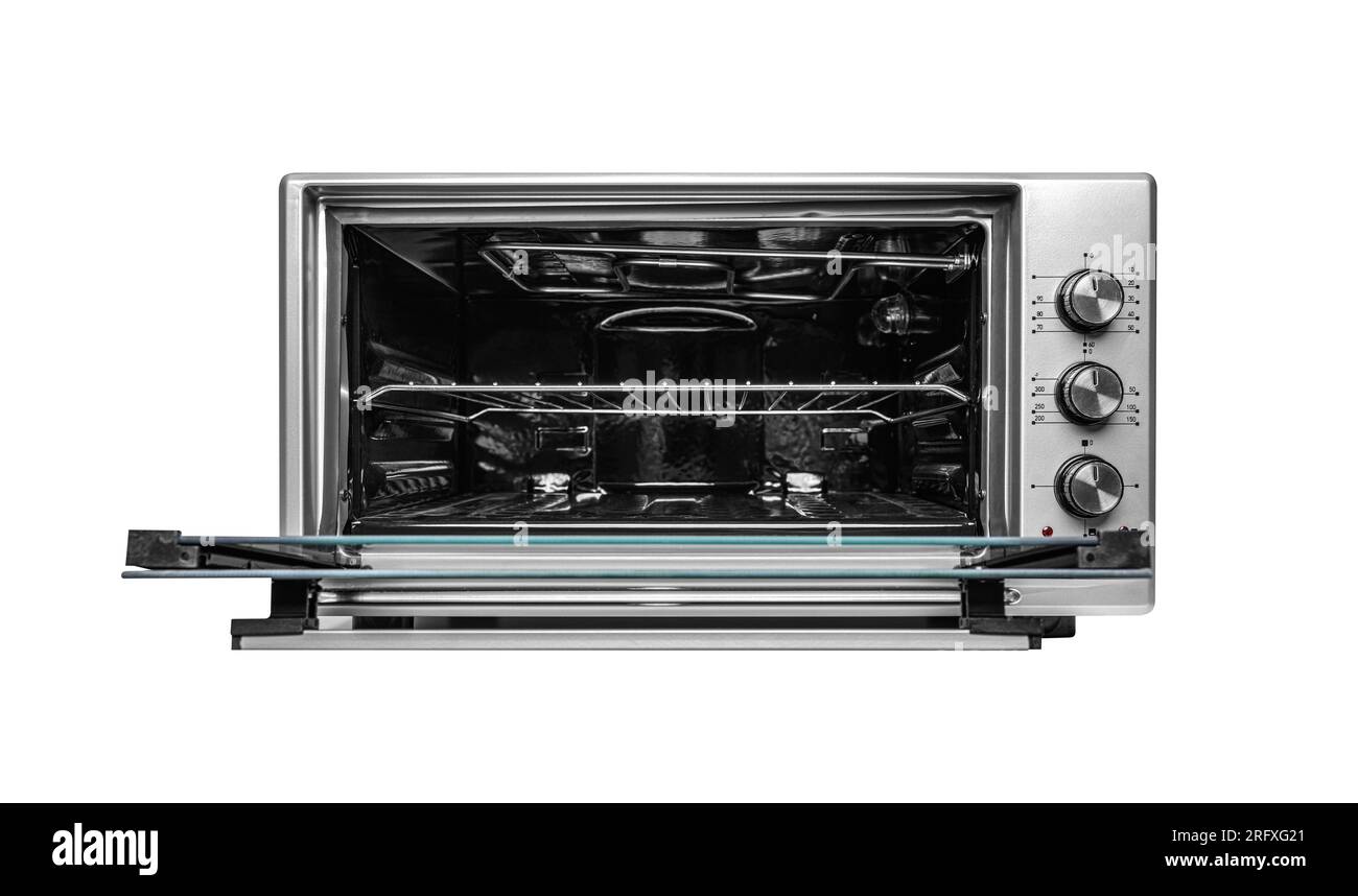 Electric oven isolated on white background Stock Photo - Alamy