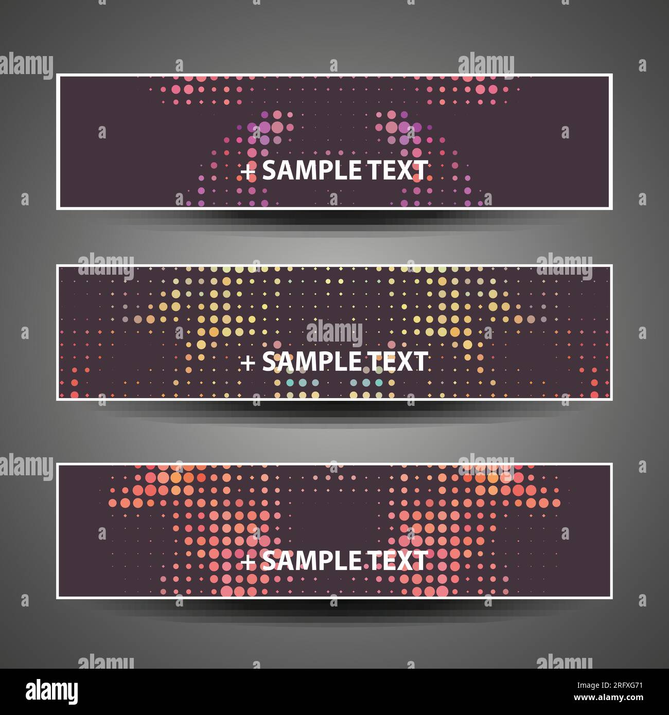 Colorful Dotted Vector Set of Three Header Designs Stock Vector Image ...