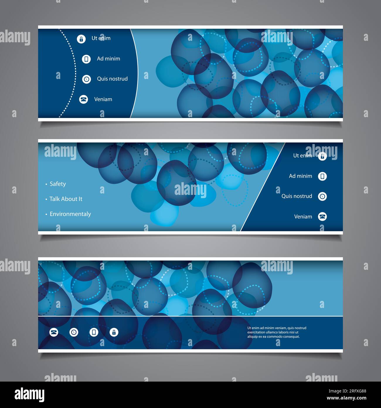 Web Design Elements - Header Designs with Bubbles Stock Vector Image ...