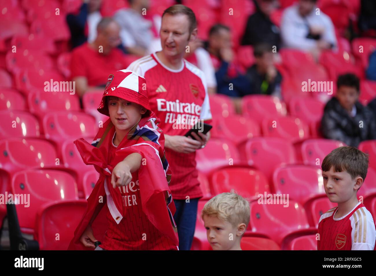 Arsenal fans in the stands before the FA Community Shield match at ...