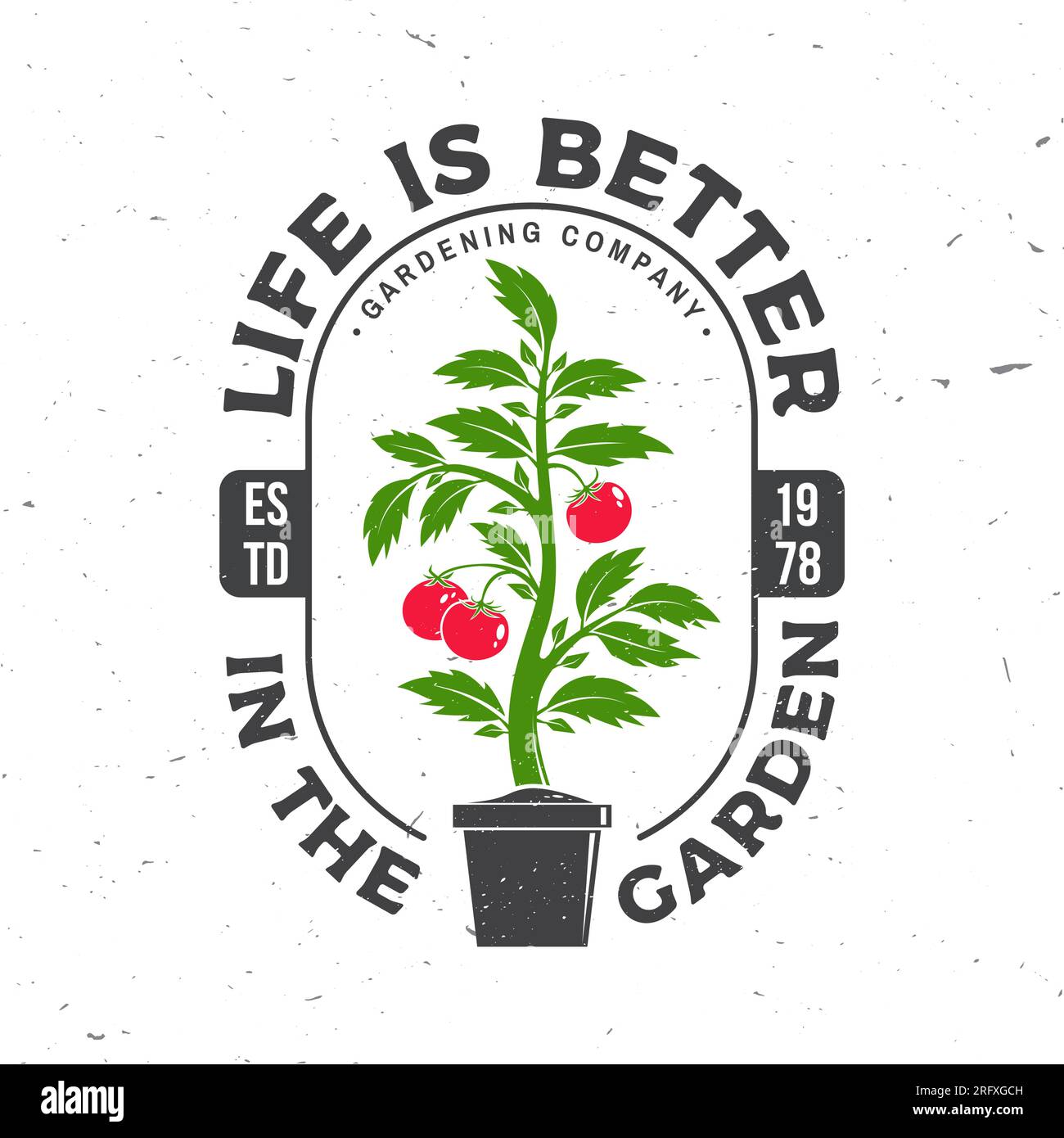 Life is better in the garden emblem, label, badge, logo. Vector ...