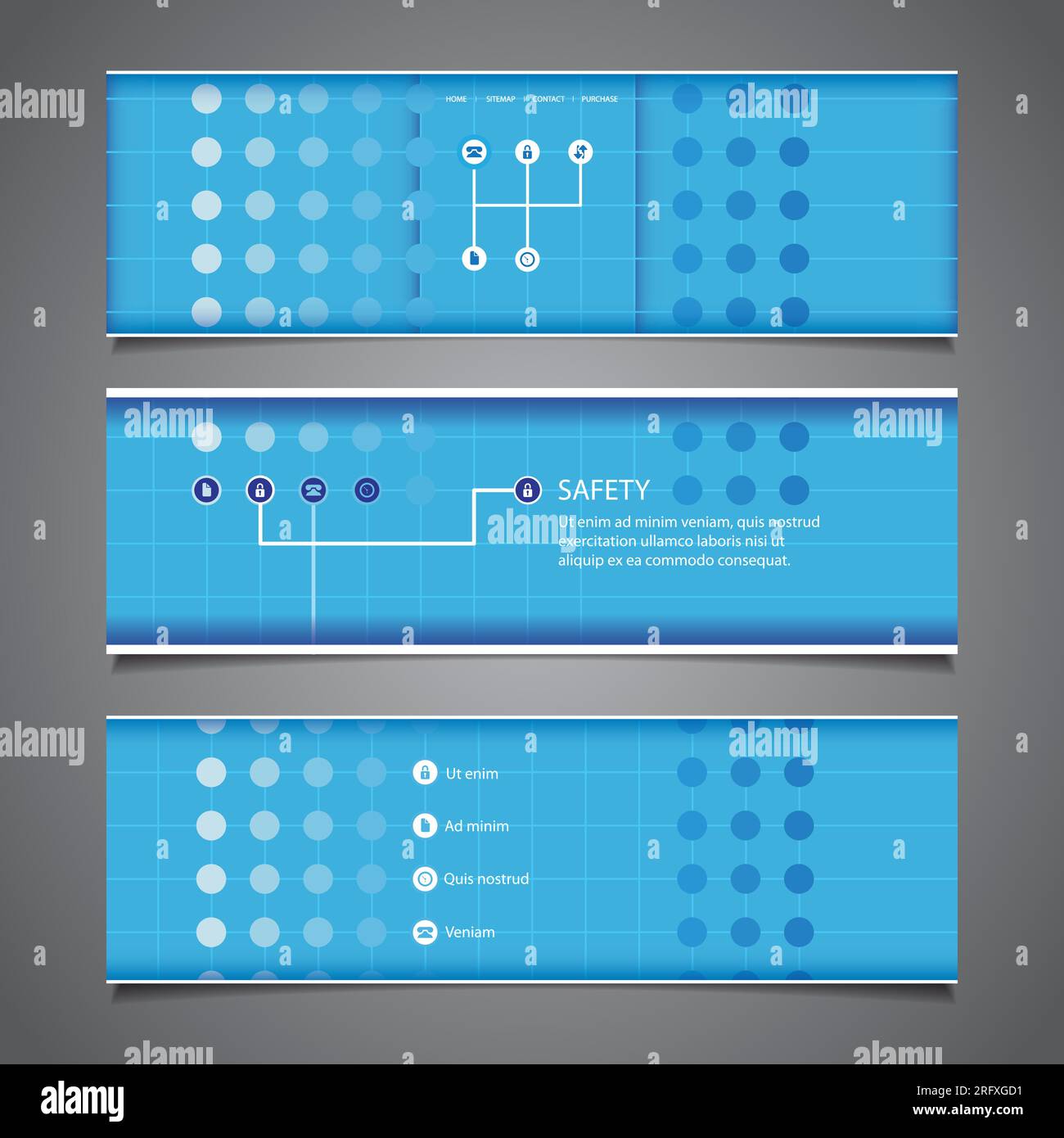 Web Design Elements - Blue Abstract Dotted Header Designs Stock Vector ...