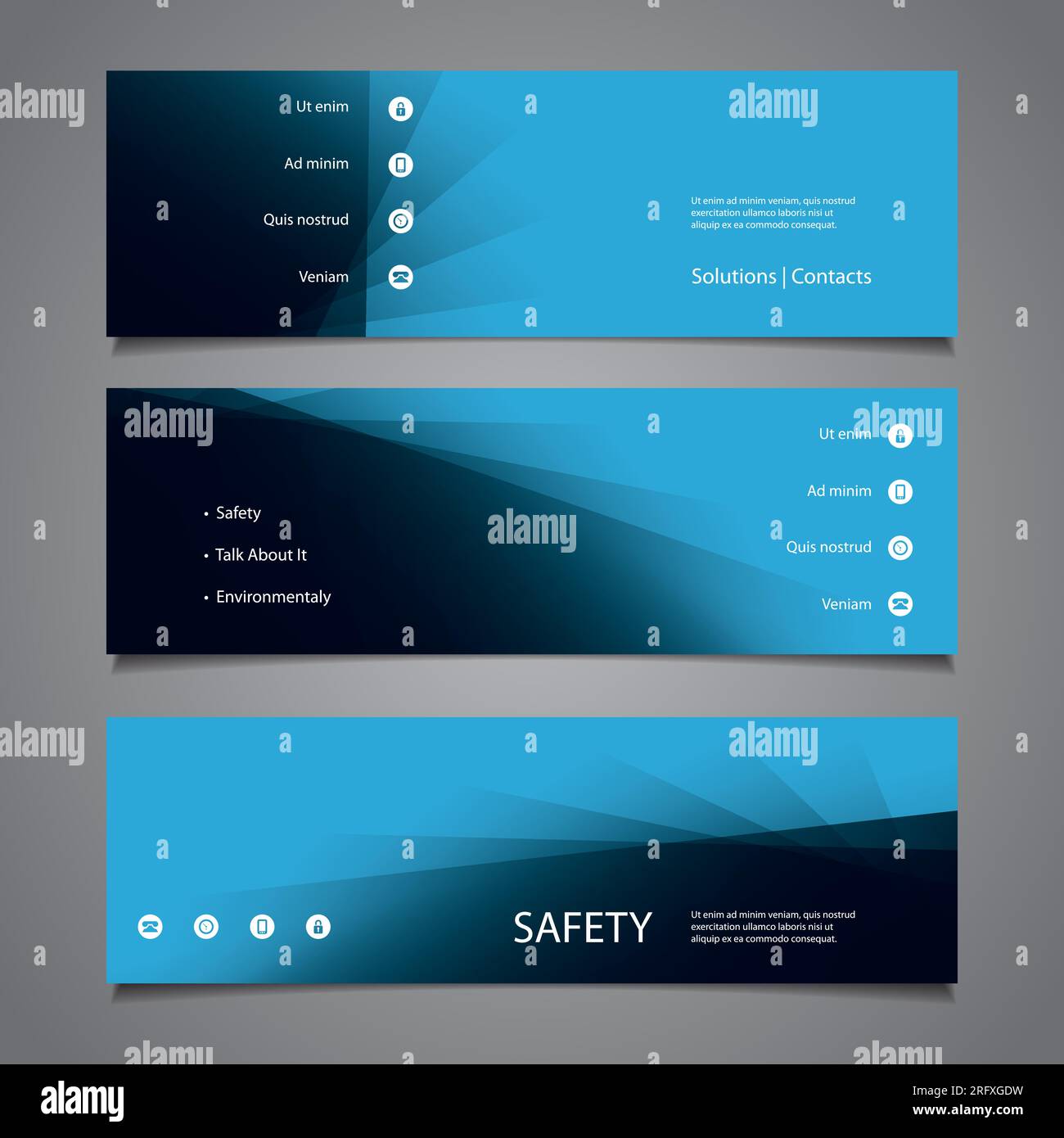 Web Design Elements - Abstract Blue Header Designs Stock Vector Image ...