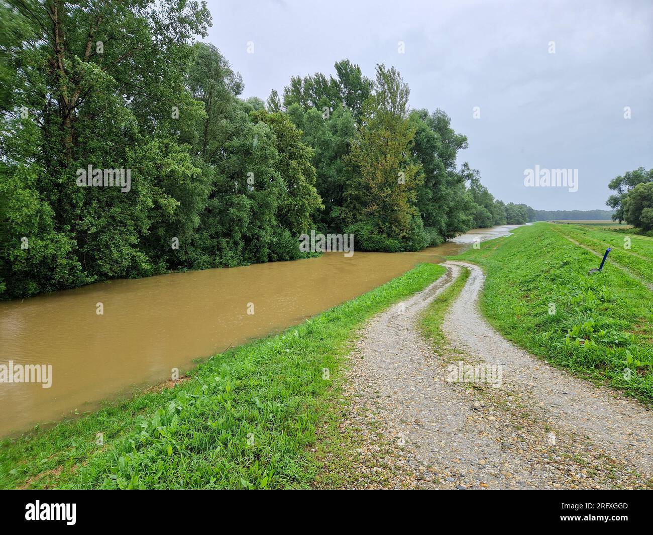 06.08.2023. High water level of the Mura River near Donja Dubrava ...