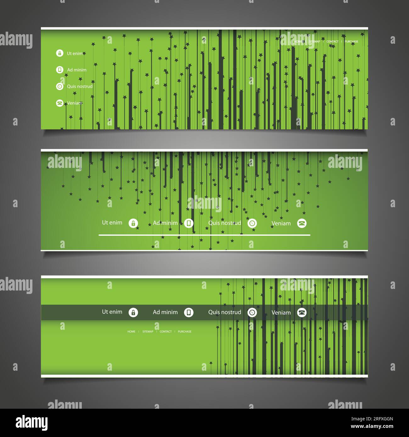 Web Design Elements - Header Design with Stars Stock Vector Image & Art ...