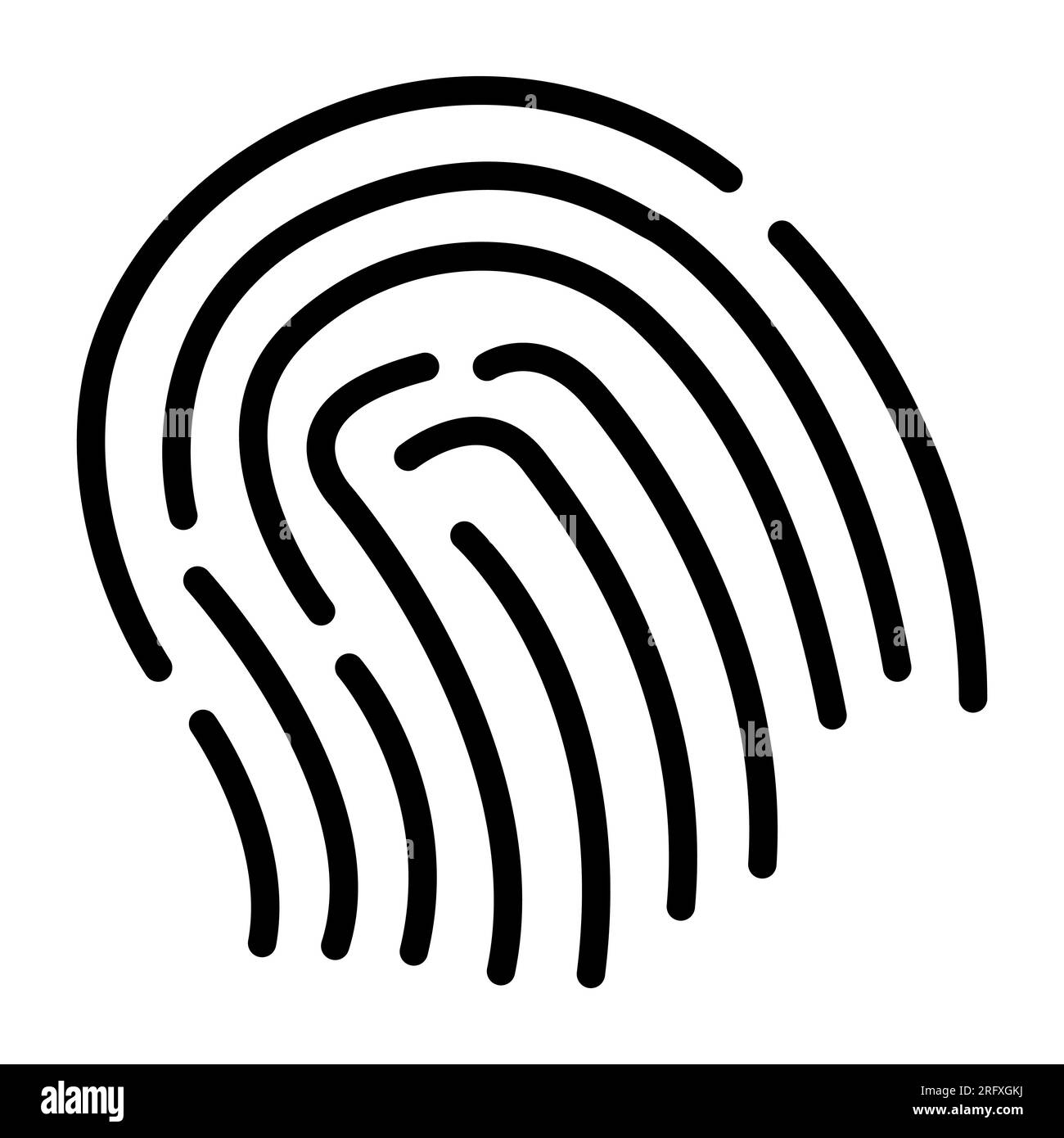 Fingerprint scan isolated white Black and White Stock Photos & Images ...