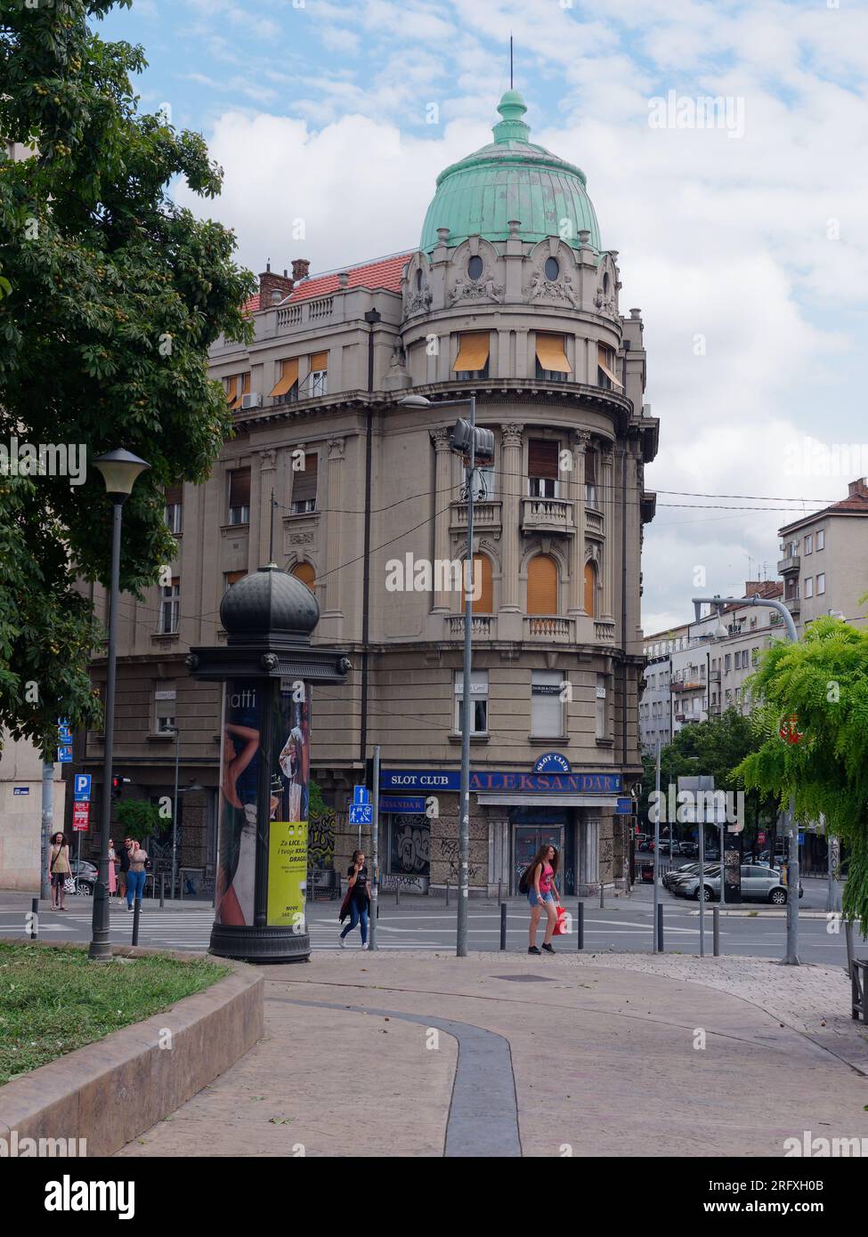 Distinctive building with green dome in the centre of the capital city ...