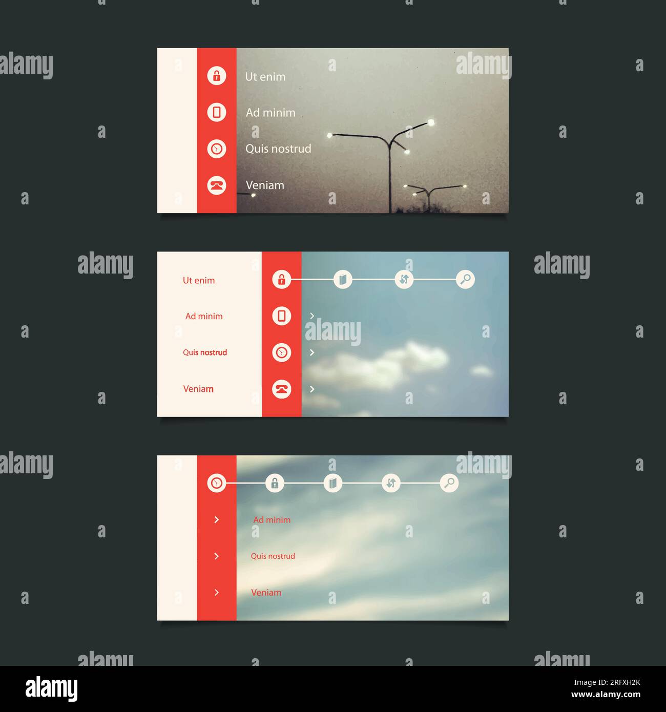 Web Design Elements: Minimal Header Design with Blurred Background and ...