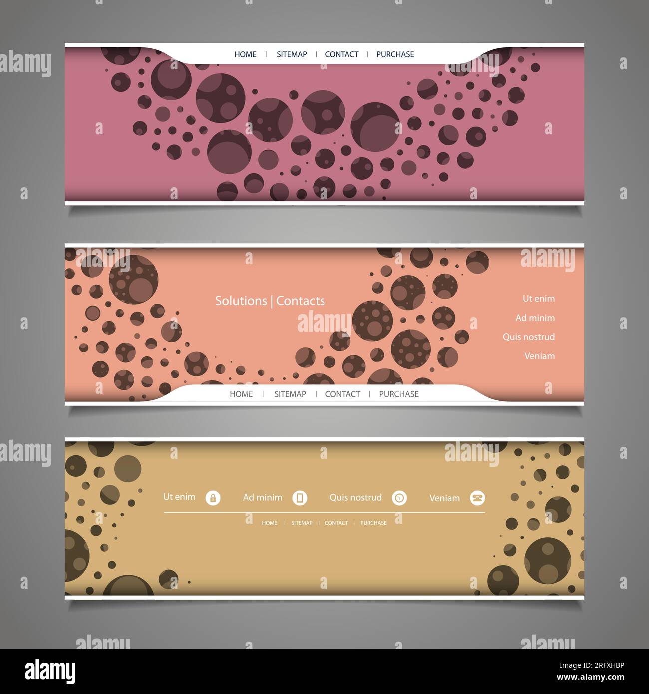 Banner or Header Designs with Abstract Colorful Bubbly Pattern Stock ...