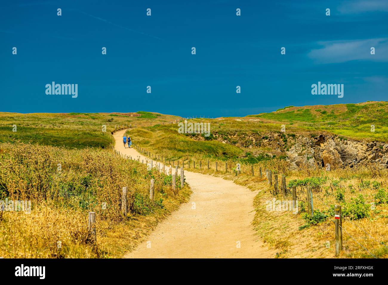 On the road on the Quiberon Peninsula along the beautiful Atlantic ...