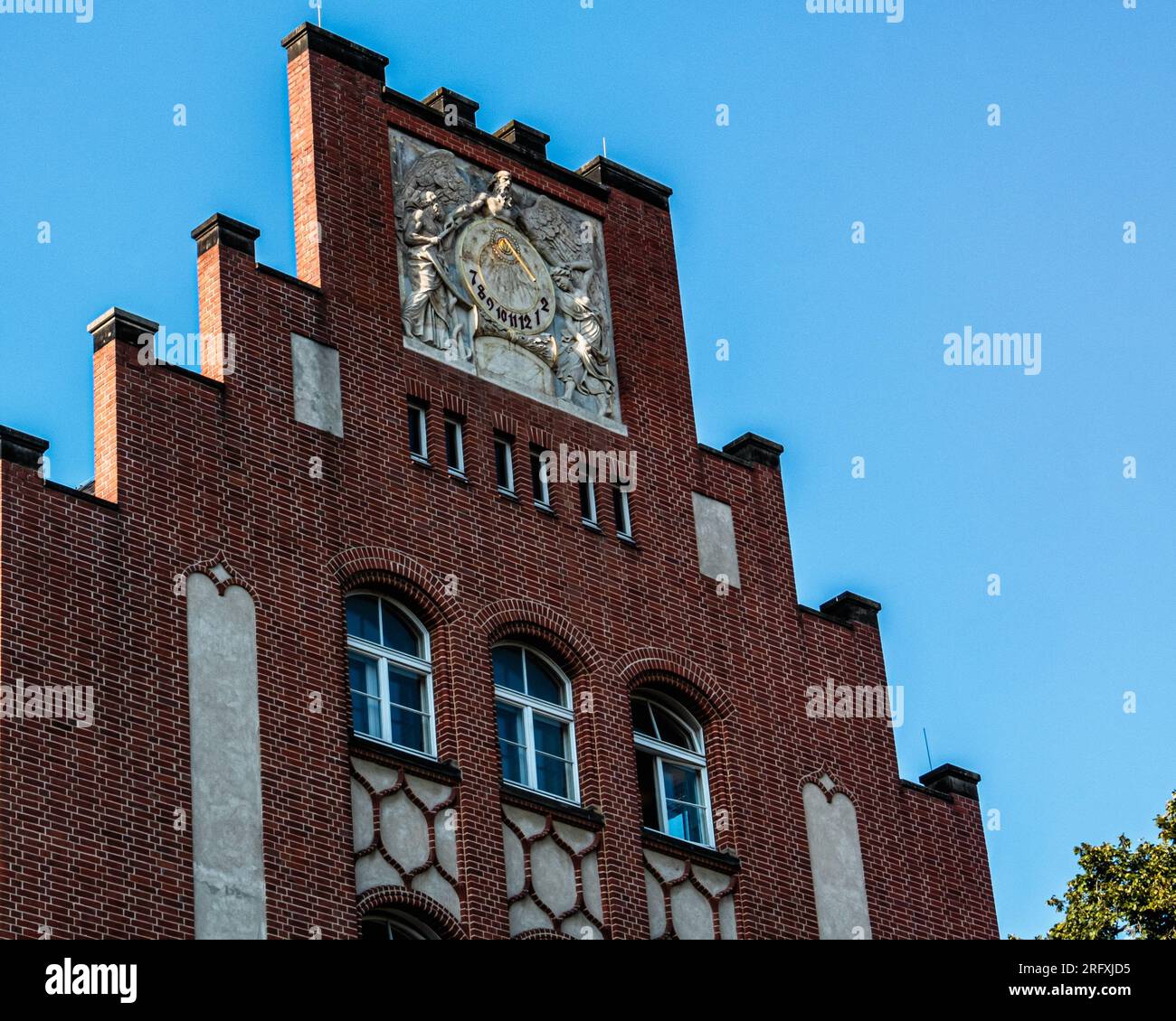 View of Gable of historic old Building on the Charite Hospital Campus ...