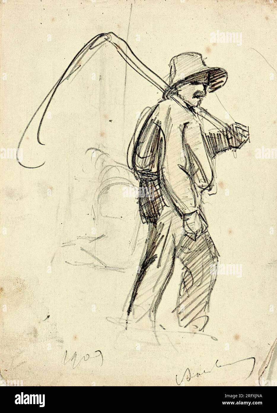 Boer met zeis 1907 by Theo van Doesburg Stock Photo - Alamy