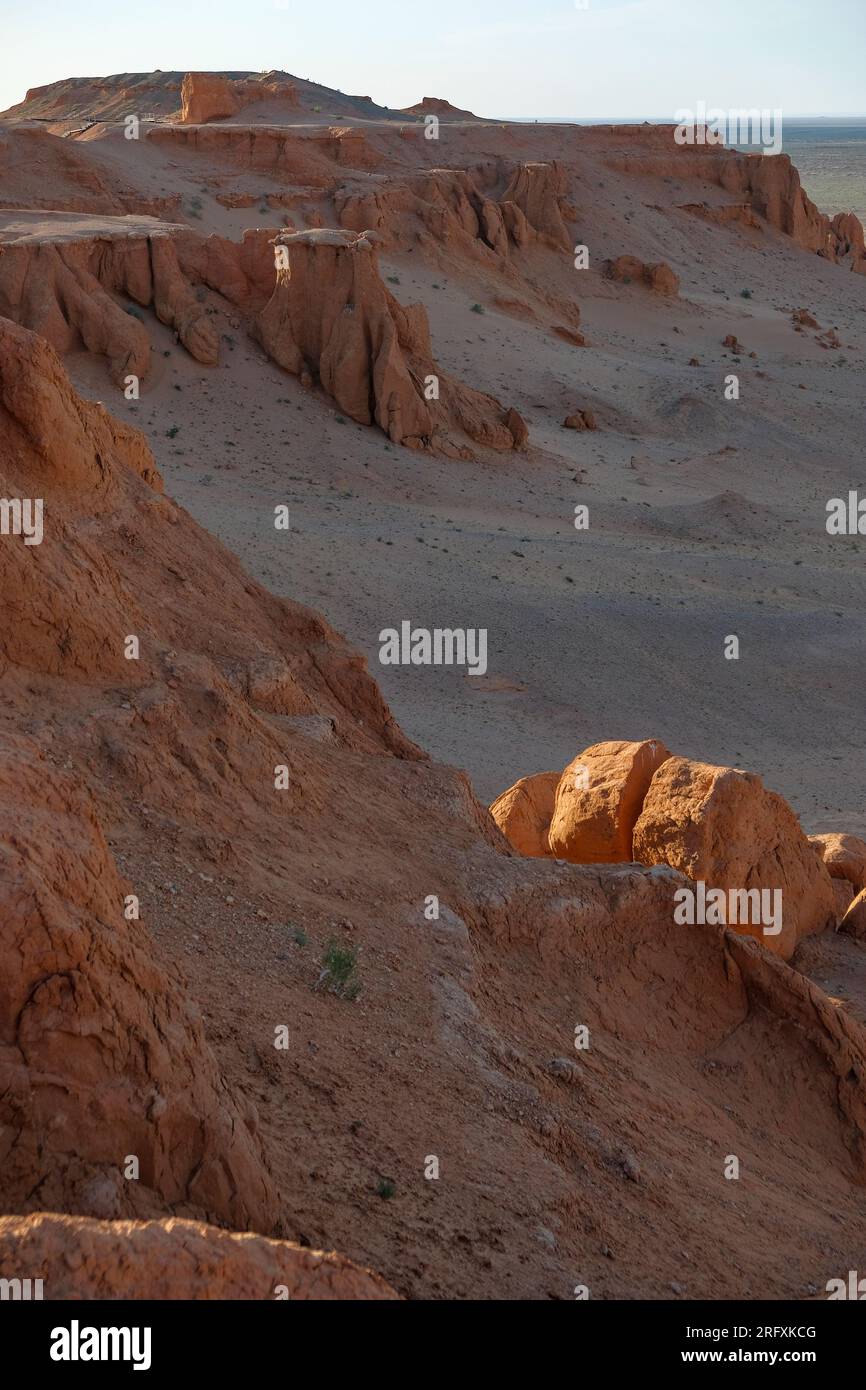 The Flaming Cliffs also known as Bayanzag in the Gobi Desert in ...