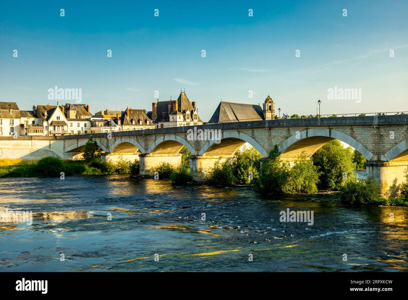 Summer discovery in the beautiful Seine Valley at Amboise Castle - Indre-et-Loire - France Stock ...