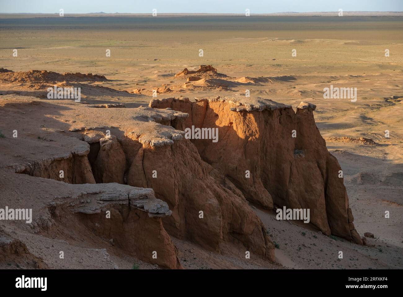 The Flaming Cliffs also known as Bayanzag in the Gobi Desert in ...