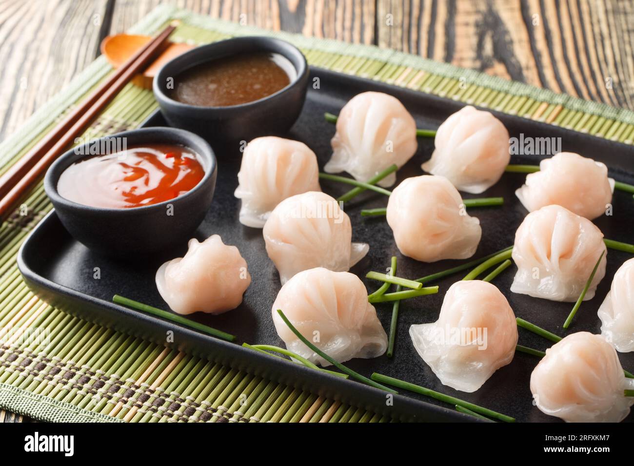 Traditional Chinese Steamed Dumplings Dim Sums Har Gow With Shrimp