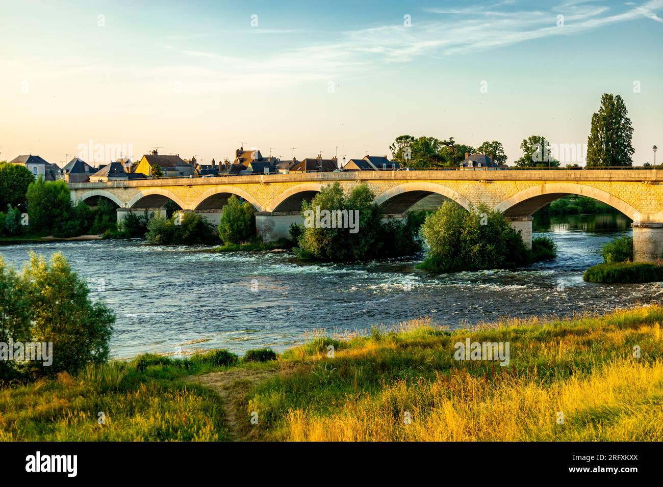 Summer discovery in the beautiful Seine Valley at Amboise Castle - Indre-et-Loire - France Stock ...