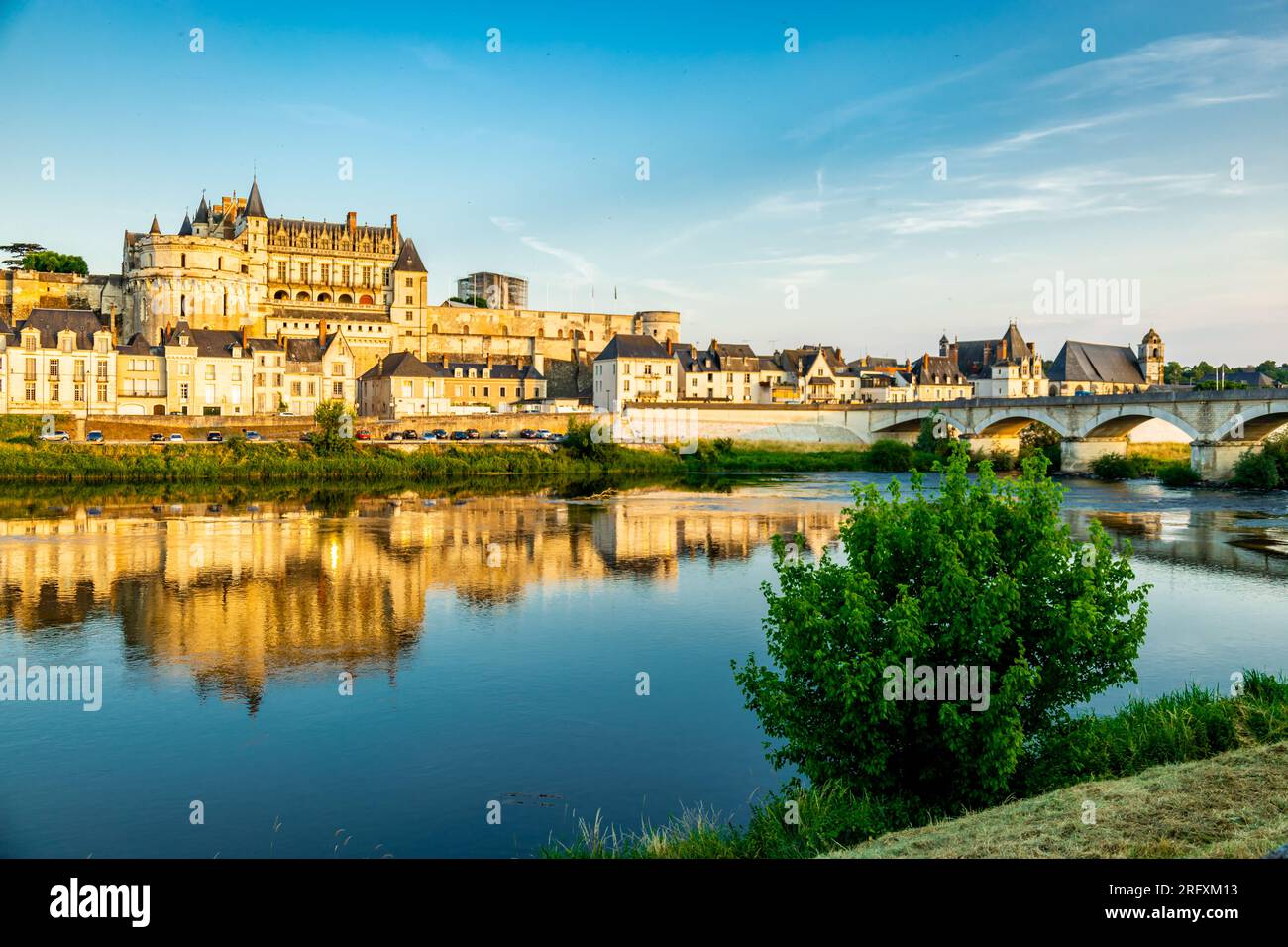 Summer discovery in the beautiful Seine Valley at Amboise Castle - Indre-et-Loire - France Stock ...