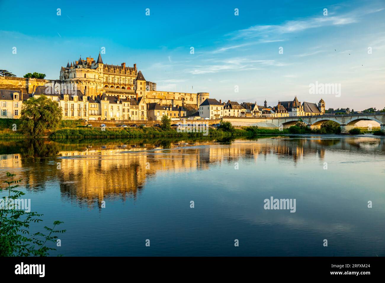 Summer discovery in the beautiful Seine Valley at Amboise Castle - Indre-et-Loire - France Stock ...