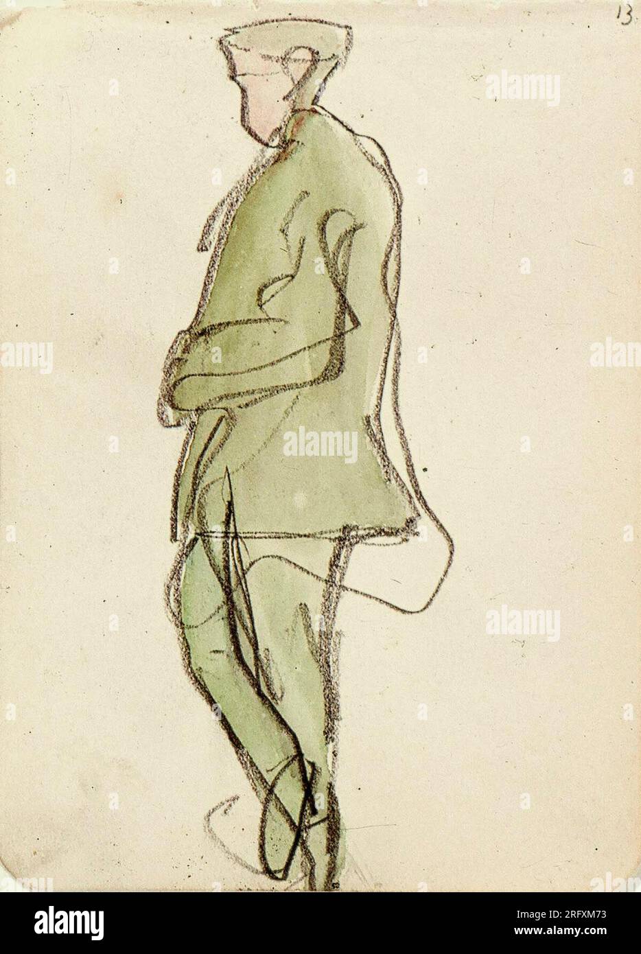 Staande man van opzij gezien circa 1912-1913 by Theo van Doesburg Stock ...