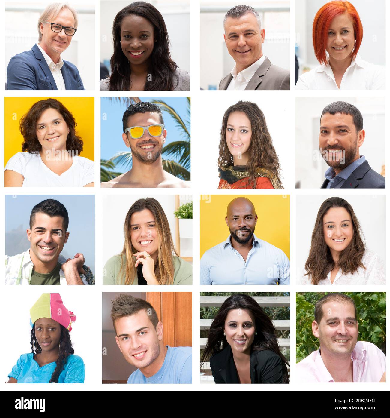 set of people showing the diversity of the world Stock Photo - Alamy