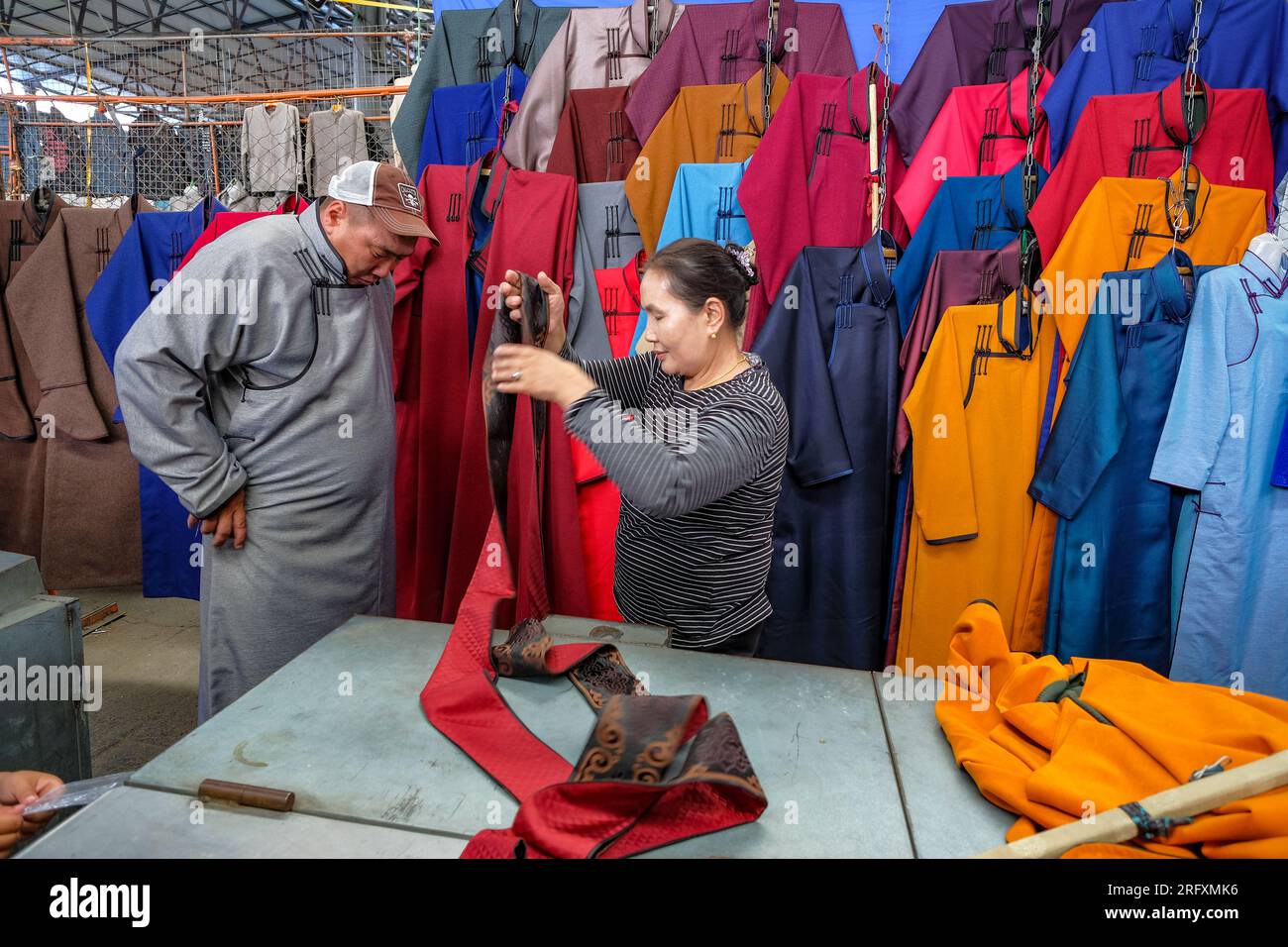 Ulaanbaatar, Mongolia - August 2, 2023: Traditional clothes in the ...