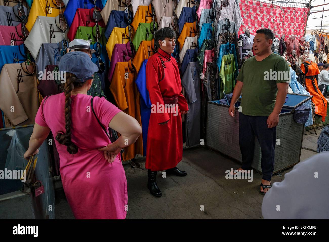 Ulaanbaatar, Mongolia - August 2, 2023: Traditional clothes in the ...