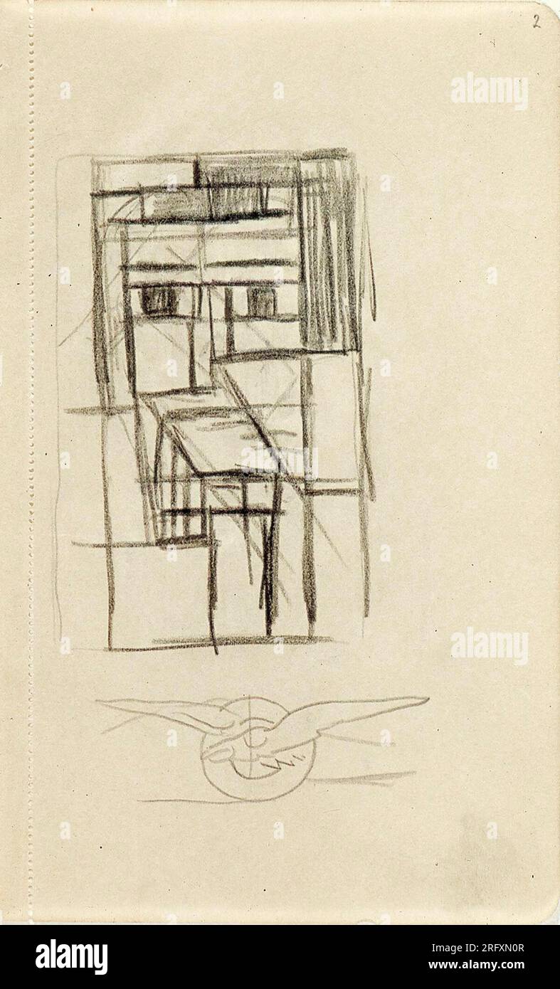 Geabstraheerd portret en Bruynzeelvignet 1917 by Theo van Doesburg ...