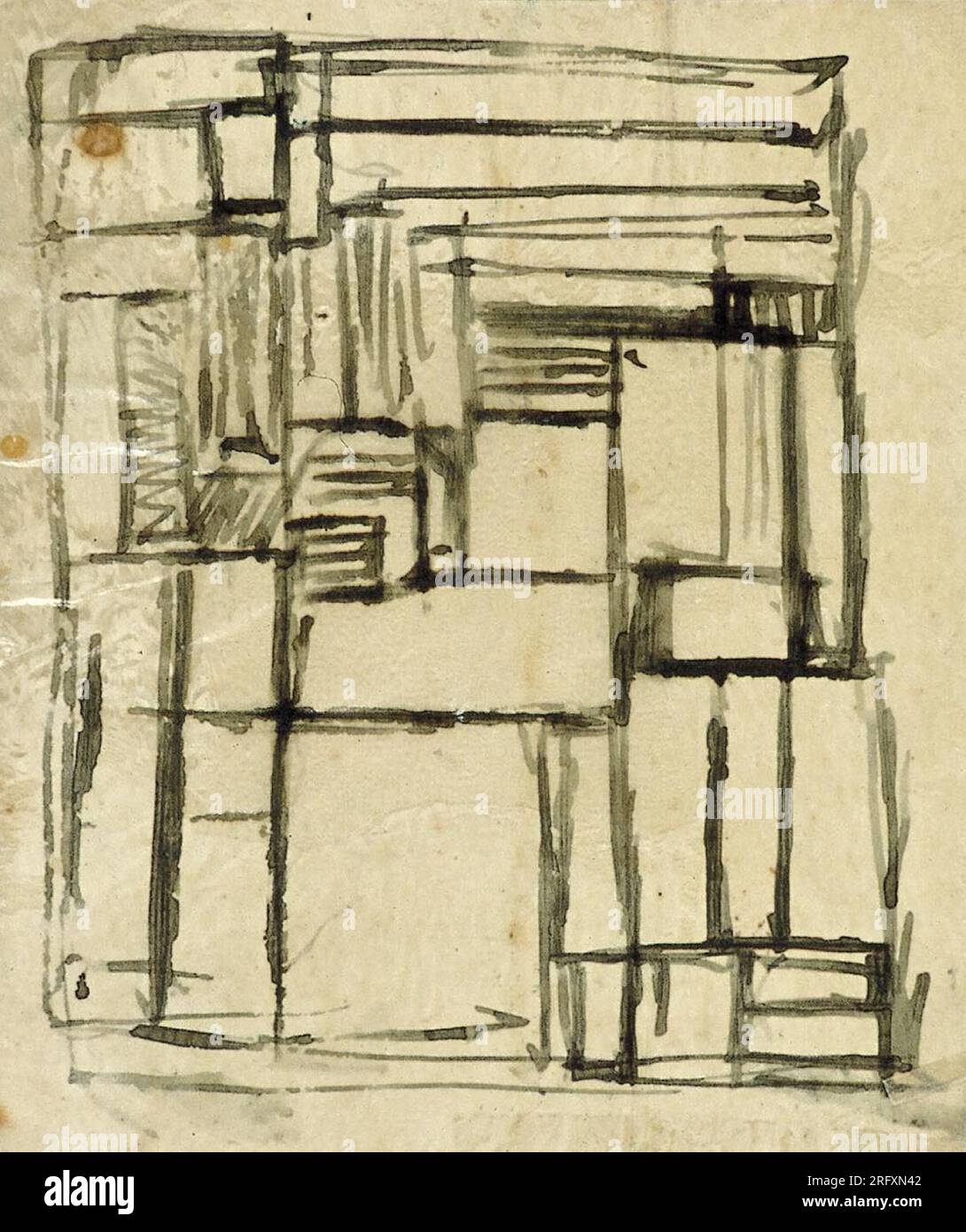 Banjospeler, geabstraheerd circa 1917 by Theo van Doesburg Stock Photo ...